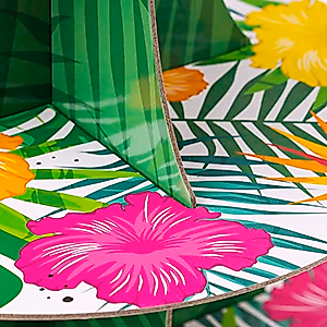 Royal Bluebonnet Tropical Cupcake Stand, 3 Tier Cupcake Stand, Hawaiian Cupcake Stand for Tropical Party Decorations, Cardboard Cupcake Stand for Birthday Party, Luau Cupcake Stand, Cup Cake Stand