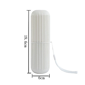 1 Piece Plastic Toothbrush Case Holder Travel Toothpaste Toothbrush Bin Holder Storage Wash Cup for Outdoor Travel Trip, Beige