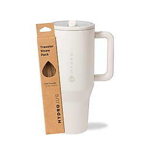 HydroJug Cream 32oz Traveler + Replacement Straws