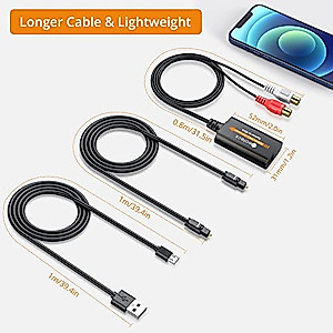 Neoteck 192kHz DAC Converter SPDIF to RCA Built-in Audio Amplifier Chipset and RCA Cable, Small and Lightweight Compatible with HDTVs, Set-Top Boxes and DVD/Blu-Ray Players
