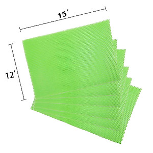 Esme L&H Fruit & Veggie Life Extender Liners for Fridge Refrigerator Drawers, 6 Packs, 3D Air Mesh Breathable and Washable Shelf Liners to Keep Your Produce Fresh Longer & Prevent Spoilage