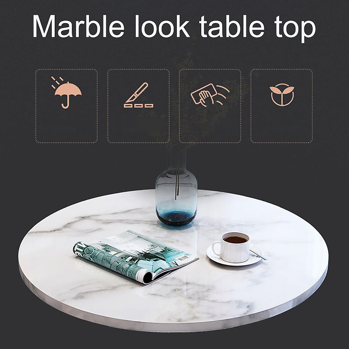 Office Reception Room Club Table, Small Conference Room Tables Simple Office Table Round Furniture Table and Chair Set, Coffee Table and Chair Set Space-Saving Furniture, for Combination Office ( Colo