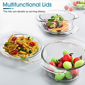 Clear Round Glass Casserole by NUTRIUPS | Small Oven Safe Casserole Dish, 0.65 L