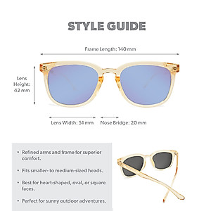 Knockaround Paso Robles Polarized Sunglasses For Men & Women, Full UV400 Protection, Glossy Peach Frames/Blue Snow Opal Lenses