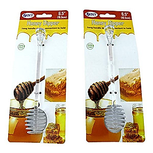 2 Pack BPA Free Honey and Syrup Dipper Stick Server Honey Spoon