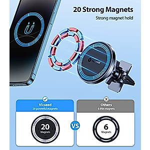 VICSEED for MagSafe Car Mount [2023 Upgraded 20 Strongest Magnet] Magnetic Phone Holder for Car Vent 360 Adjustable Magnetic Phone Mount for Car Fit for iPhone 14 13 12 Pro Max Plus Mini MagSafe Case