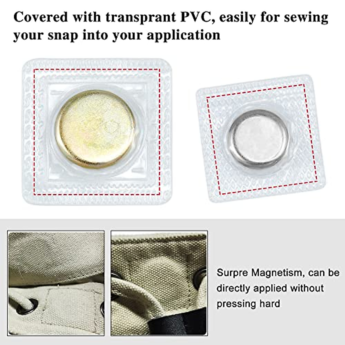 Hysagtek 20 Pairs Hidden Magnetic Snap 15mm 20mm Invisible Sew Magnetic Purse Closure Fastener Hidden Magnet Fastener for Handbag Clothing DIY Craft Sewing, 2 Sizes