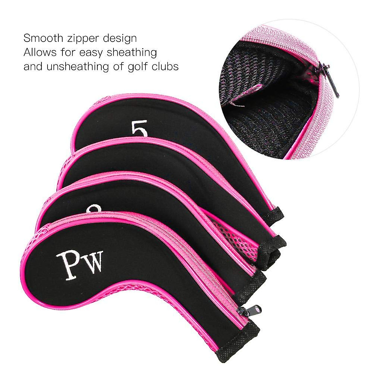 VGEBY1 Iron Head Covers, 10Pcs Neoprene Waterproof Wear Resistant Putter Protector Case Golfer Accessory()