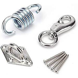 Tebery 500 LB Capacity Hammock Chair Ultimate Hanging Kit - Premium Stainless Steel Hammock Spring, Swivel Hook, and Ceiling Hammock Mount (with 4 Stainless mounting Screws)