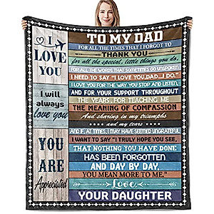 Fathers Day Dad Gifts from Daughter 60"x50" - Gifts for Dad from Daughter - Dad Birthday Gift - New Dad Gifts for Men - Best Dad Ever Gifts Blanket