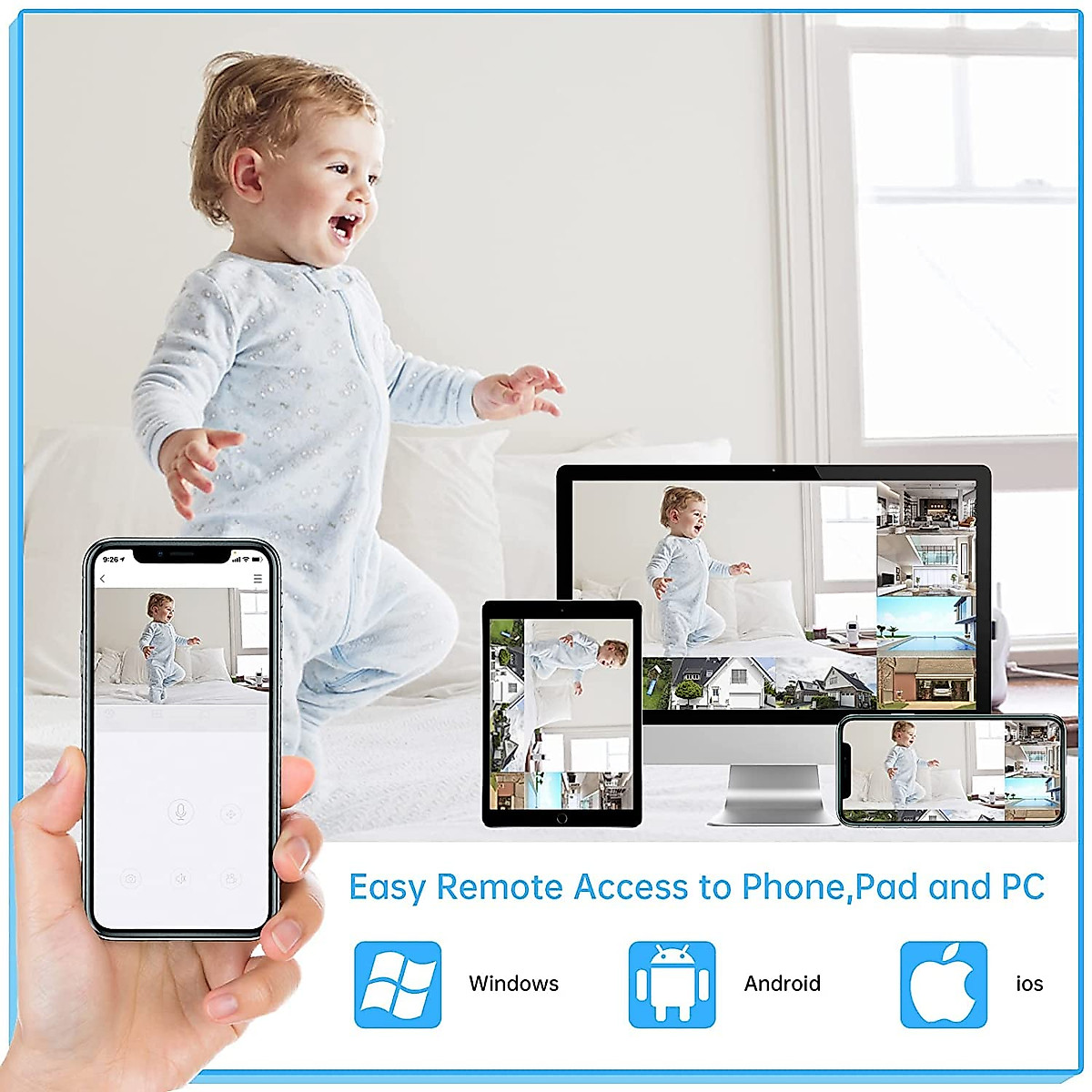 [HD & Expandable] Wireless Security Camera System 1080P, SAFEVANT 8 Channel Outdoor Surveillance NVR with 4PCS IP WiFi Cameras Night Vision, Motion Detection, Home Wireless CCTV, 1TB Hard Drive