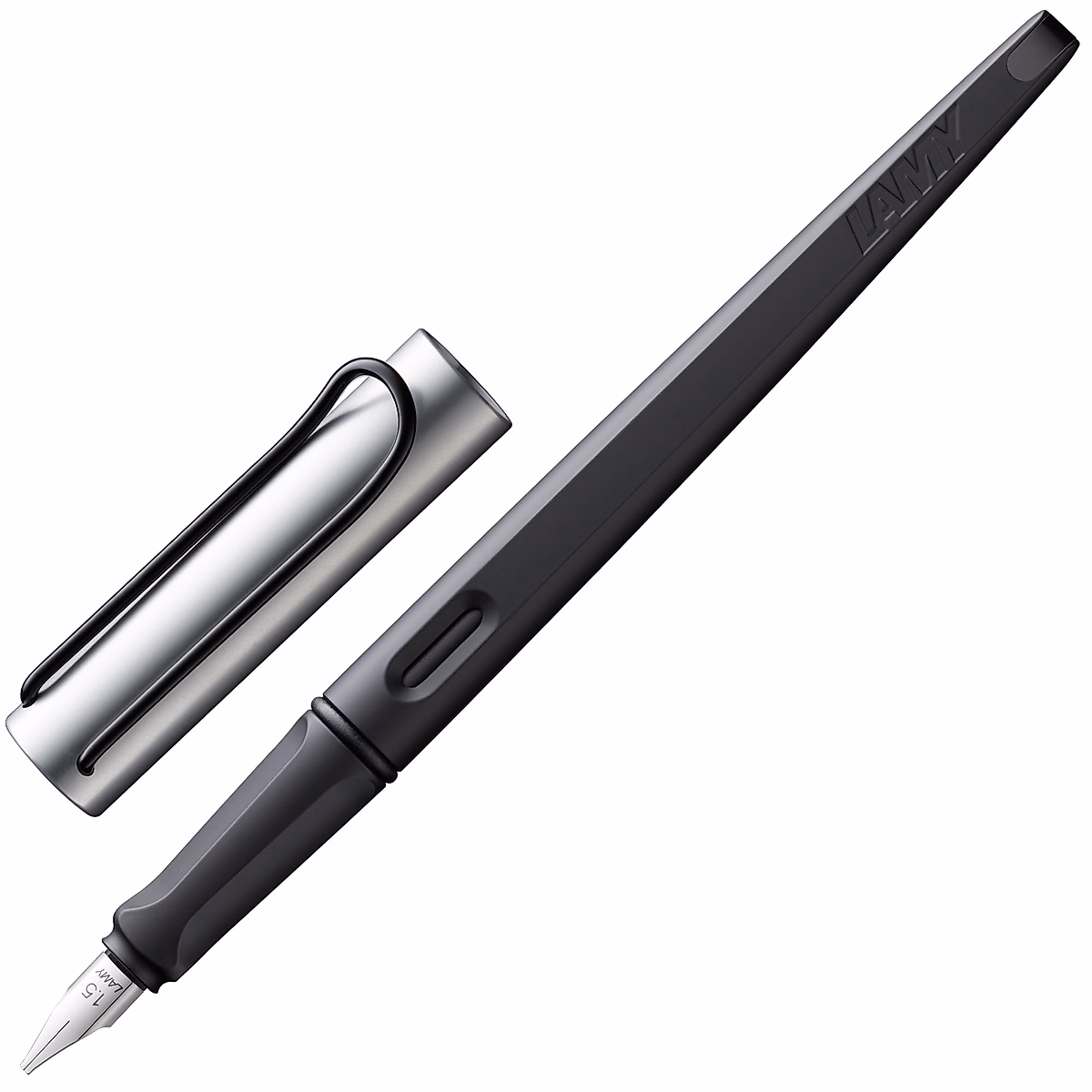 Lamy joy AL - calligraphy fountain pen with ergonomic grip & polished steel nib in line width 1.5 mm - Calligraphy Fountain Pen with ribbon nib - incl. ink cartridge T 10 blue