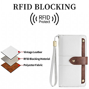 FALAN MULE Womens PU Leather Wallet Large Capacity Bifold RFID Blocking Card Holder with Zipper Coin Pocket