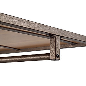 Trinity Garment Rack with Bamboo Shelves and 4-Tier Shelf Tower for Clothing Storage, Closet Organization for Home with Decorative Book Shelf and Display Stand, Bronze