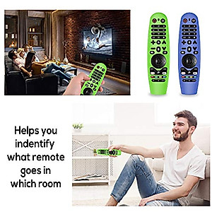2 Packs Silicone Remote Cover for LG AN-MR19BA / LG AN-MR18BA / LG AN-MR600 / LG AN-MR650/ Magic Remote Control, Alquar Lightweight Protective Case Cover with Lanyard for LG Smart TV Remote