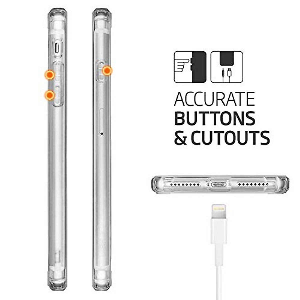 TENOC Phone Case Compatible for iPhone 8 Plus and iPhone 7 Plus, Clear Cases Cute Slim Transparent Soft TPU Cover Full Protective Bumper 5.5 Inch