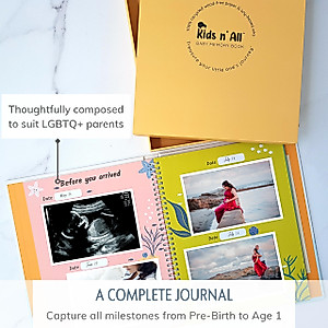 Baby Memory Book for Girl or Boy - First Year Unisex Ocean Keepsake to Log Newborn 1st Milestone - Gender Neutral Sea Photo Album Dairy - Nautical Themed Stuff Journal - Elegant New Parents Baby Gifts