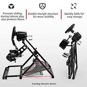 Dardoo X Frame Racing Wheel Stand Foldable Fit for Logitech G25, G27, G29, G920 Thrustmaster T300RS GT Adjustable Racing Simulator Steering,NOT Included Wheel Pedal Handbrake and Shifter