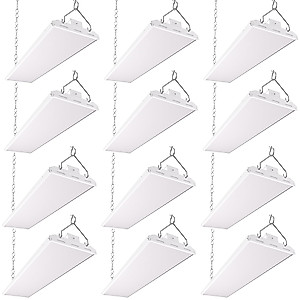 CINOTON 4FT 210W LED Shop Light with 28350LM,0-10V Dimmable Linear High Bay Lighting with 5000K120-277V 135LM/W Commercial Bay Lights for Garage Office Warehouse Workshop Factory UL Listed 12 Pack