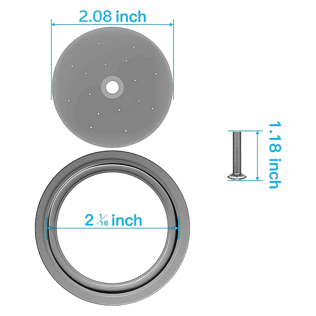 JZBRAIN Commercial Rinse Unit Sprayer Valve Repair Kit 1.42 GPM High Pressure Spray Face Bumper and Screw Replacement Part for Commercial Kitchen Sprayer Head - Grey