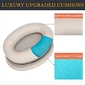 SOULWIT Professional Earpads Cushions Replacement for Sony WH-1000XM3 (WH1000XM3) Over-Ear Headphones, Ear Pads with Softer Protein Leather, Noise Isolation Memory Foam, Added Thickness (Gold)