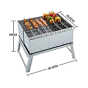 TWDYC Charcoal Grill Barbecue Portable BBQ Stainless Steel Folding BBQ Camping Grill Tabletop Grill Grill for Portable Camping Cooking Small Grill
