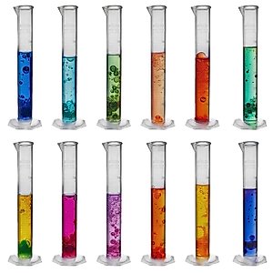 EISCO Polypropylene Graduated Cylinder, Octagonal Base, 50ml (Pack of 12)