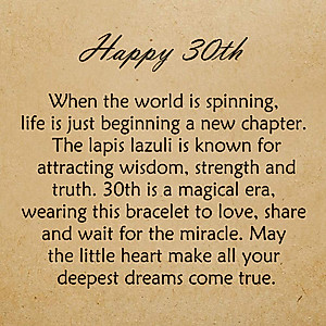 OFGOT7 30th Birthday Gifts for Women Turning 30 – Bead Bracelet with Message Card & Gift Box - Thirtieth