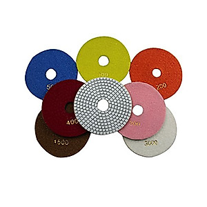 Konfor Wet 6" 7-Step Diamond Polishing Pads Flexible Sanding Tools Discs Buff
