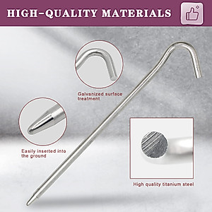 Thousfan Tent Stakes,7 inch Tent Pegs,12 Pack Aluminum Stakes for Outdoor Beach Camping Hiking and Gardening