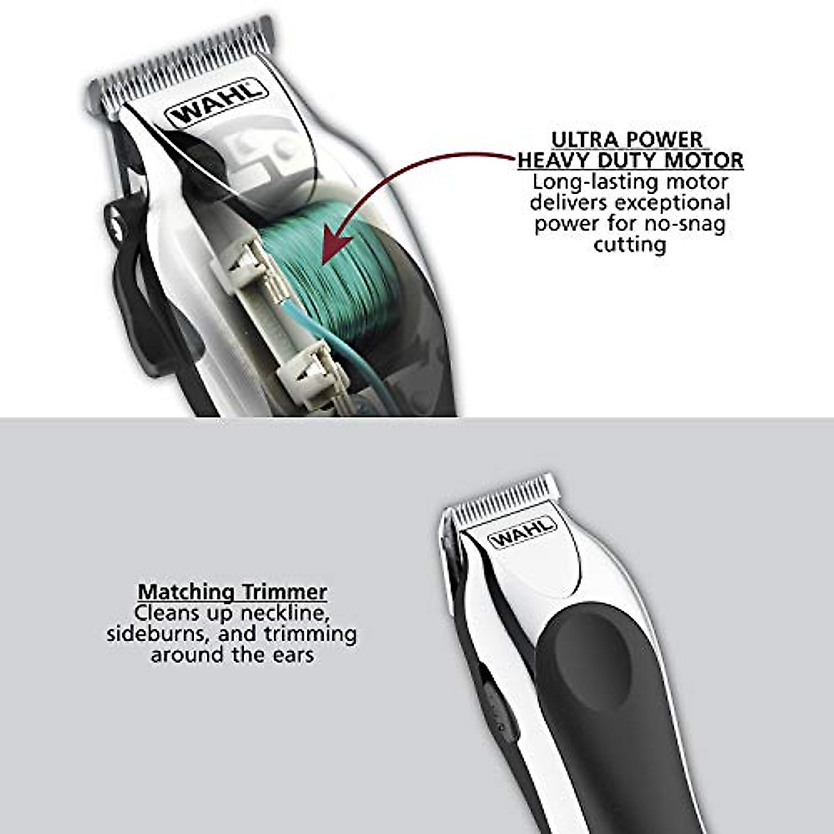 Wahl Clipper Deluxe Chrome Pro, Complete Hair and Trimming Kit, Includes Corded Clipper, Cordless Battery Trimmer, and Styling Shears, for a Cut Every Time - Model 79524-5201M
