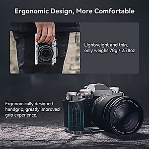 SmallRig X-T5 Handgrip L-Shape Grip for FUJIFILM X-T5 Camera, Built-in Quick Release Plate for Arca, Silicone Side Handle, Shutter Button, Lightweight and Comfort - 4136