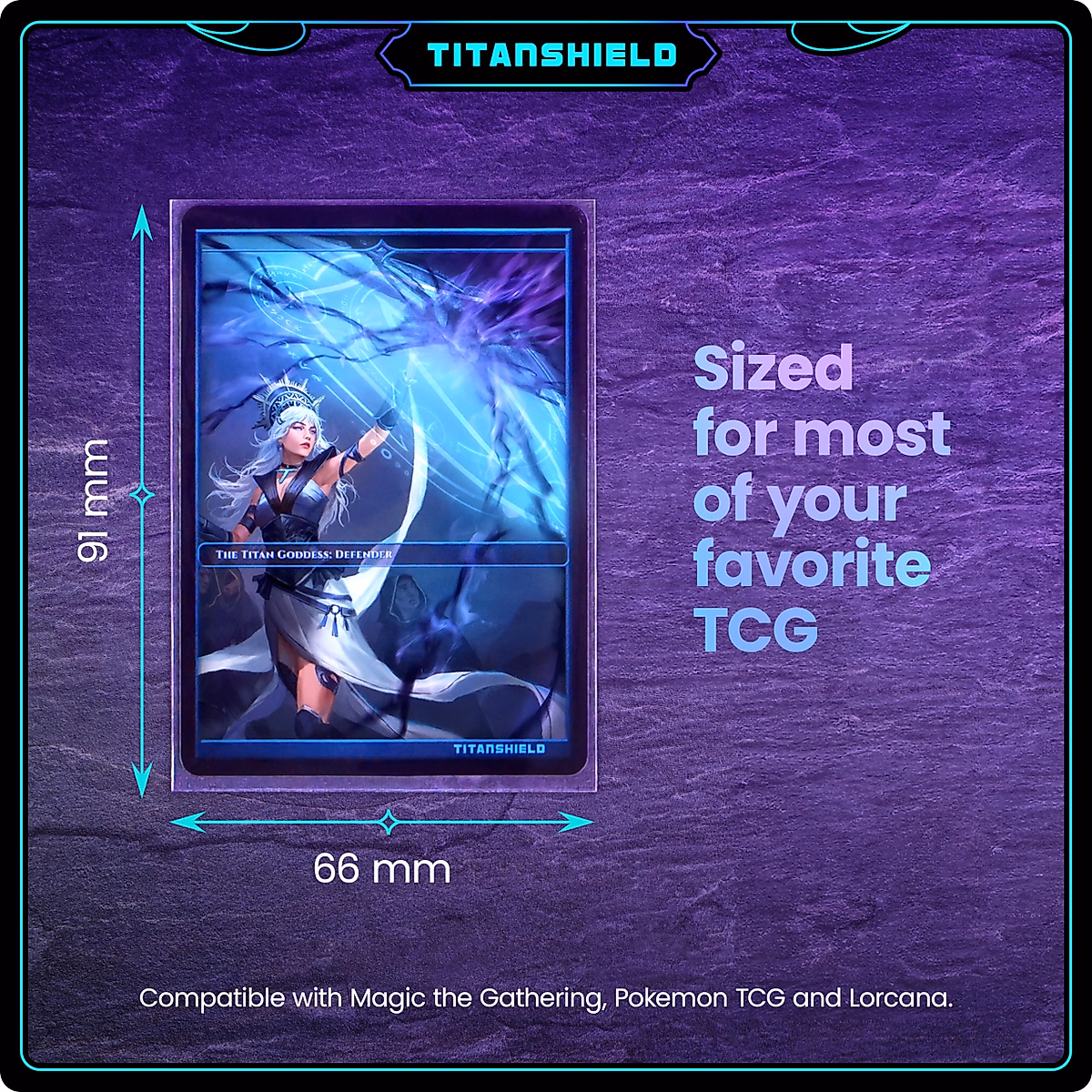 TitanShield [3-Pack 450 Sleeves Bundle Premium Clear Card Sleeves Compatible with Standard Sized Board Games, MTG Magic The Gathering, Pokemon, Lorcana and Trading Cards 2.5" x 3.5" 66x91mm