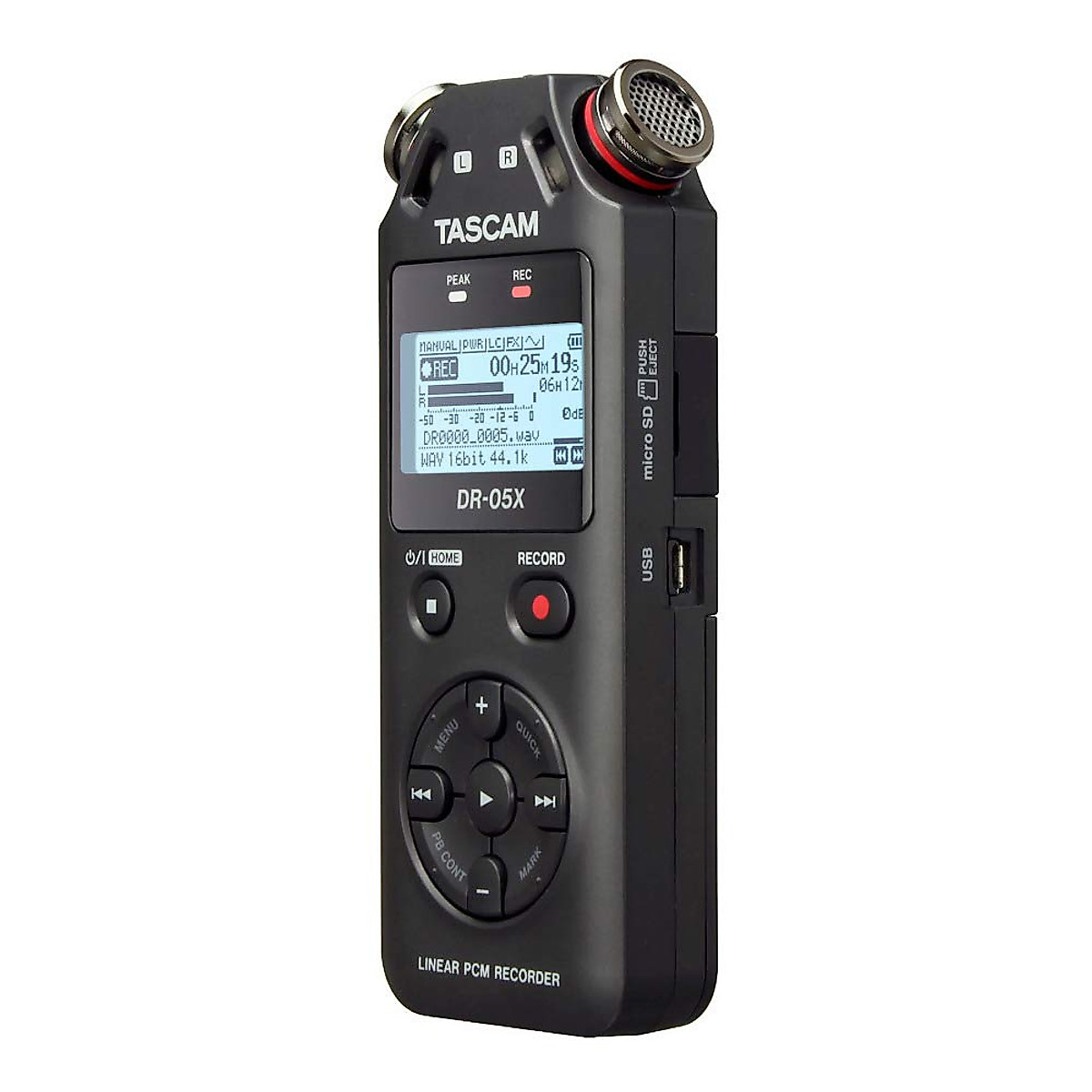 Tascam DR-05X Stereo Handheld Audio Recorder and USB Audio Interface Bundle with Recording Accessory Package and 32GB Ultra UHS-I Memory Card (3 Items)