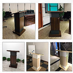 Podium Stand Luxury Lecterns Mobile Wooden Podium Inclined Floor Lectern with Locking Wheels Reception Desk 60 * 70 * 118cm Podium Stand Has Many uses