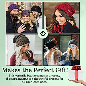 Funky Junque Oversized Slouchy Beanie for Women - Soft Warm Chunky Cable Knit Hat, One Size, Four-Tone Mix (Yellow, Hot Pink, Turquoise, Pink)