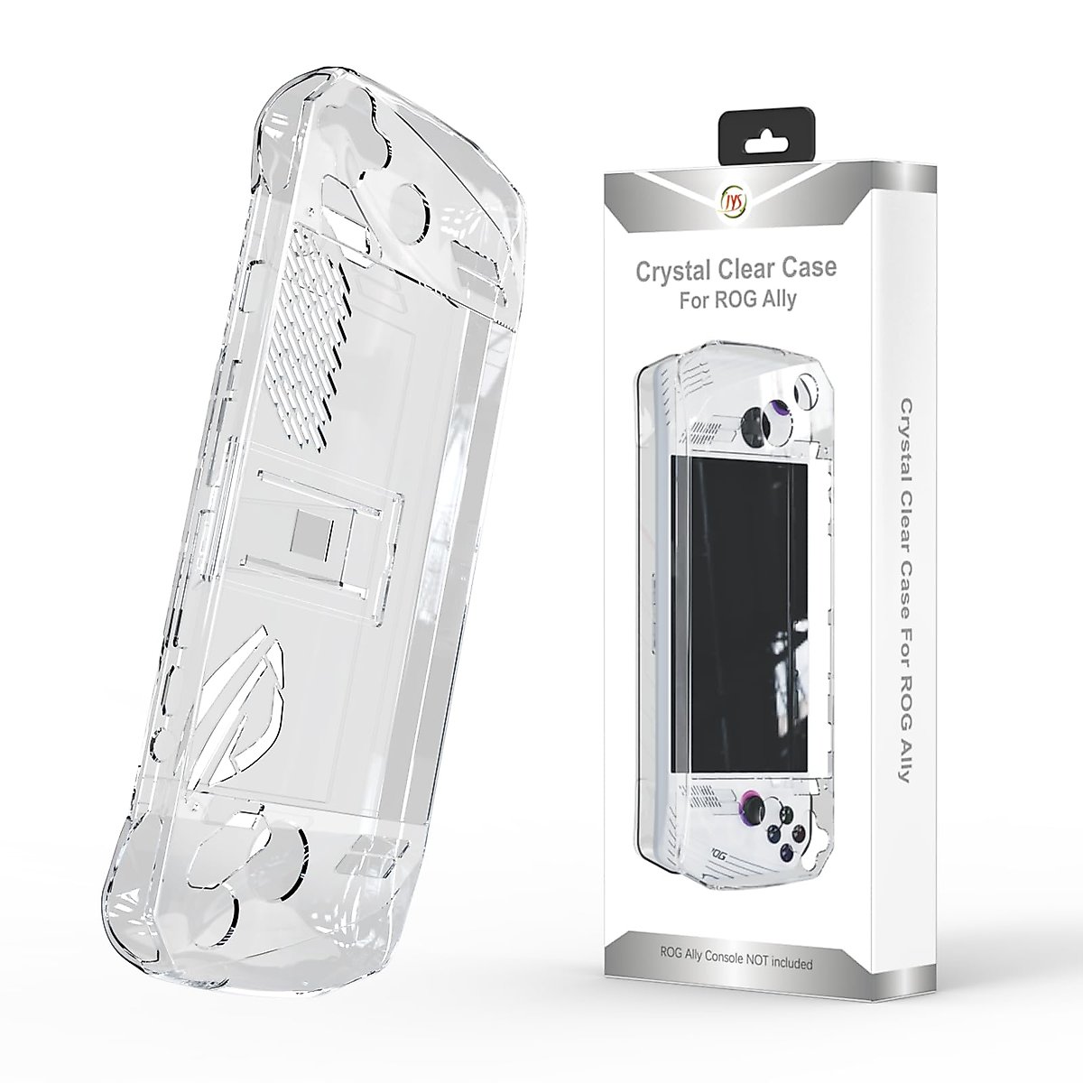 JDDWIN Full Case for ASUS Rog Ally 2023, Protective Handheld Case Skin with Detachable Front Shell Cover and Kickstand for Rog Ally,Shockproof/Non-Slip/Anti-Collision (Clear)