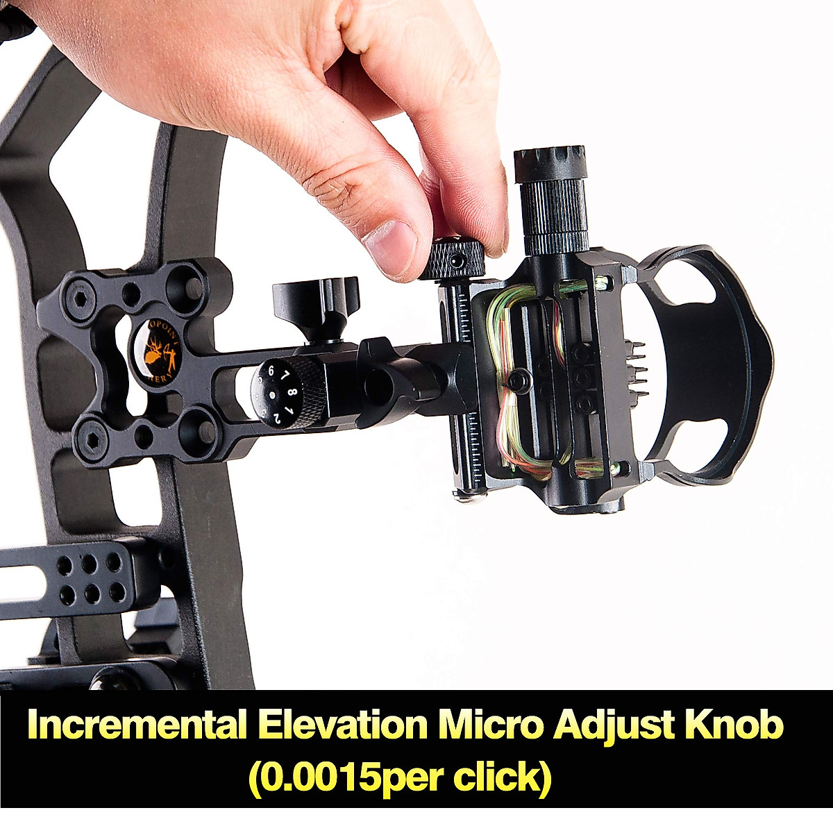 TOPOINT ARCHERY CNC Aluminum 5 Pins Or 7 Pins .019" Tool-Less Bow Sight with Micro Adjust Detachable Bracket LED Sight Light Left and Right Hand (PRO 7 PINS, Black)