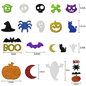 Hidreas 500 Pcs Halloween Foam Stickers Self Adhesive Glitter Foam Stickers for Kids Arts and Craft Supplies