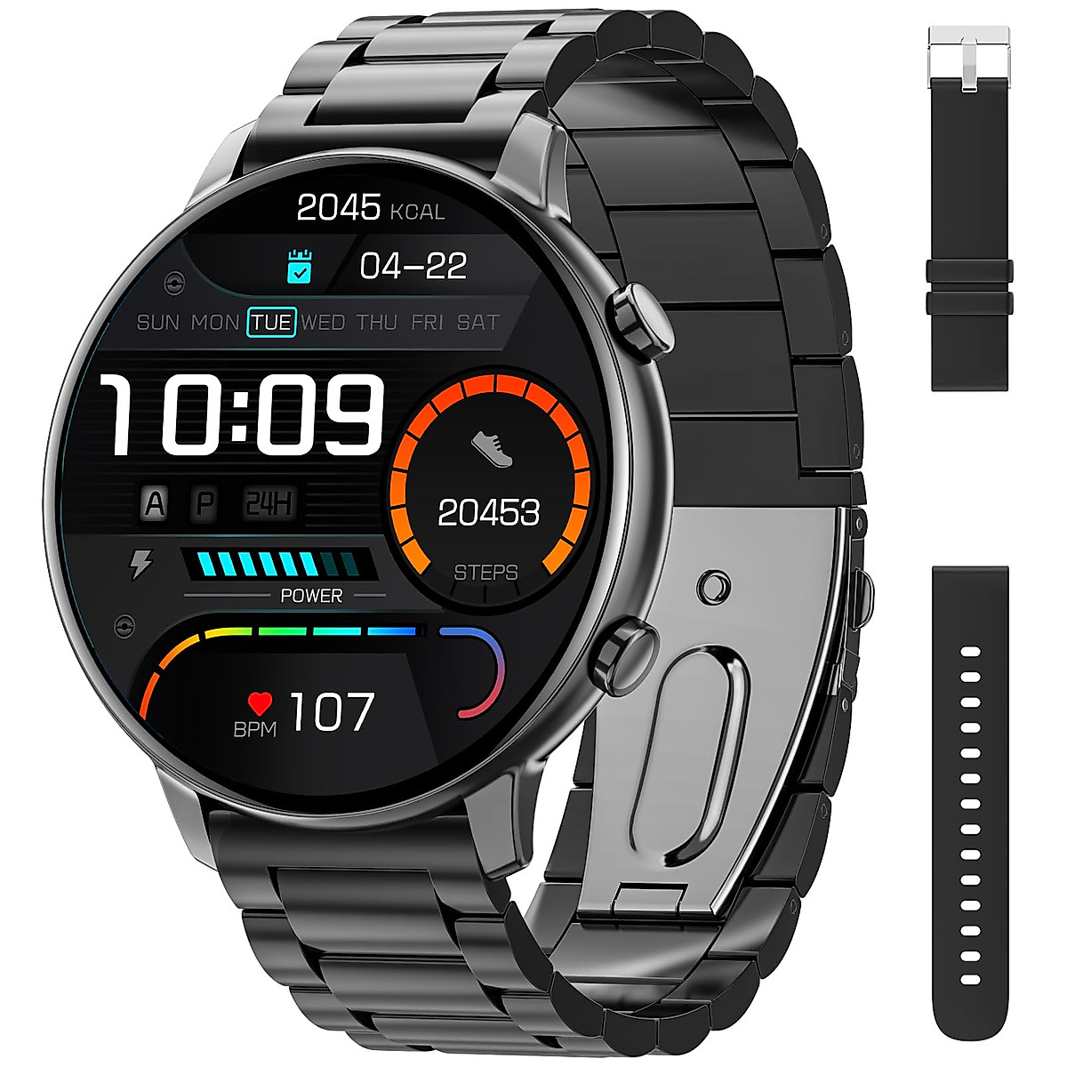 Smart Watch, Bluetooth Call Smartwatch for Men and Women,Monitoring Heart Rate/Sleep/Blood Oxygen/Pedometer,1.39-inch Fitness Tracker with Multiple Sports Modes,Smartwatches fit for iOS and Android