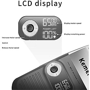 KEMEI Razor Barber for Men,Electric Razor Rechargeable with Beard Trimmer,Cordless Lithium Titanium Razor with Travel Case