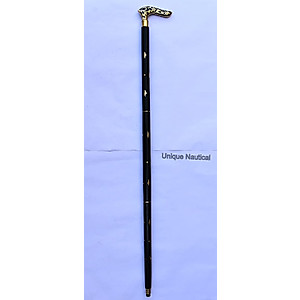 Unique Nautical Walking Cane Beautiful Handle Walking Folding Stick With Brass Handle And Brass Inlay For Men And Women