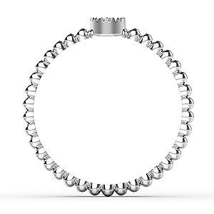 Kobelle Sz 5.5 Solid 10K White Gold Diamond Bead Style Round Cluster Wedding Engagement Ring