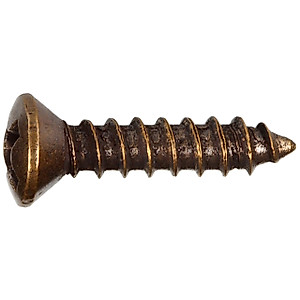 Hillman 2852 6 x 5/8-Inch Oval Head Antique Brass Decorative Sheet Metal Screw, 40-Pack