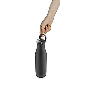 Ello Riley 18oz Vacuum Insulated Stainless Steel Water Bottle with Flip Lid, Black, 18 oz.