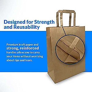Reli. 90 Pack | Assorted Sizes Kraft Paper Bags w/ Handles | 7x3.15x8" - 8x4.5x10.25" - 10x5x13" | 30 Bags Each Size | Paper Bags Combo Pack | Retail Bags/Shopping Bags, Gift Bags