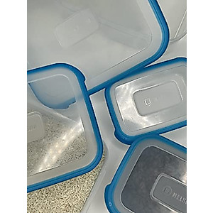 HELSIM Blue 10-Piece Containers Set with Lids for Storage, Lunch, and Meal Prep, Dishwasher & Microwave Safe