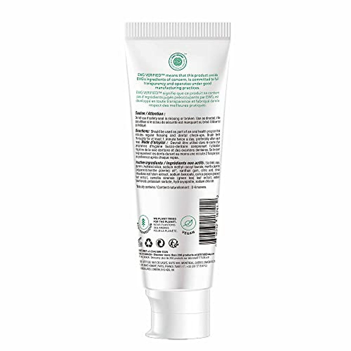 ATTITUDE Fluoride-Free Toothpaste, Plant- and Mineral-Based Ingredients, Vegan, Cruelty-Free and Sugar-Free, Whitening, Peppermint, 4.2 Oz (16741)