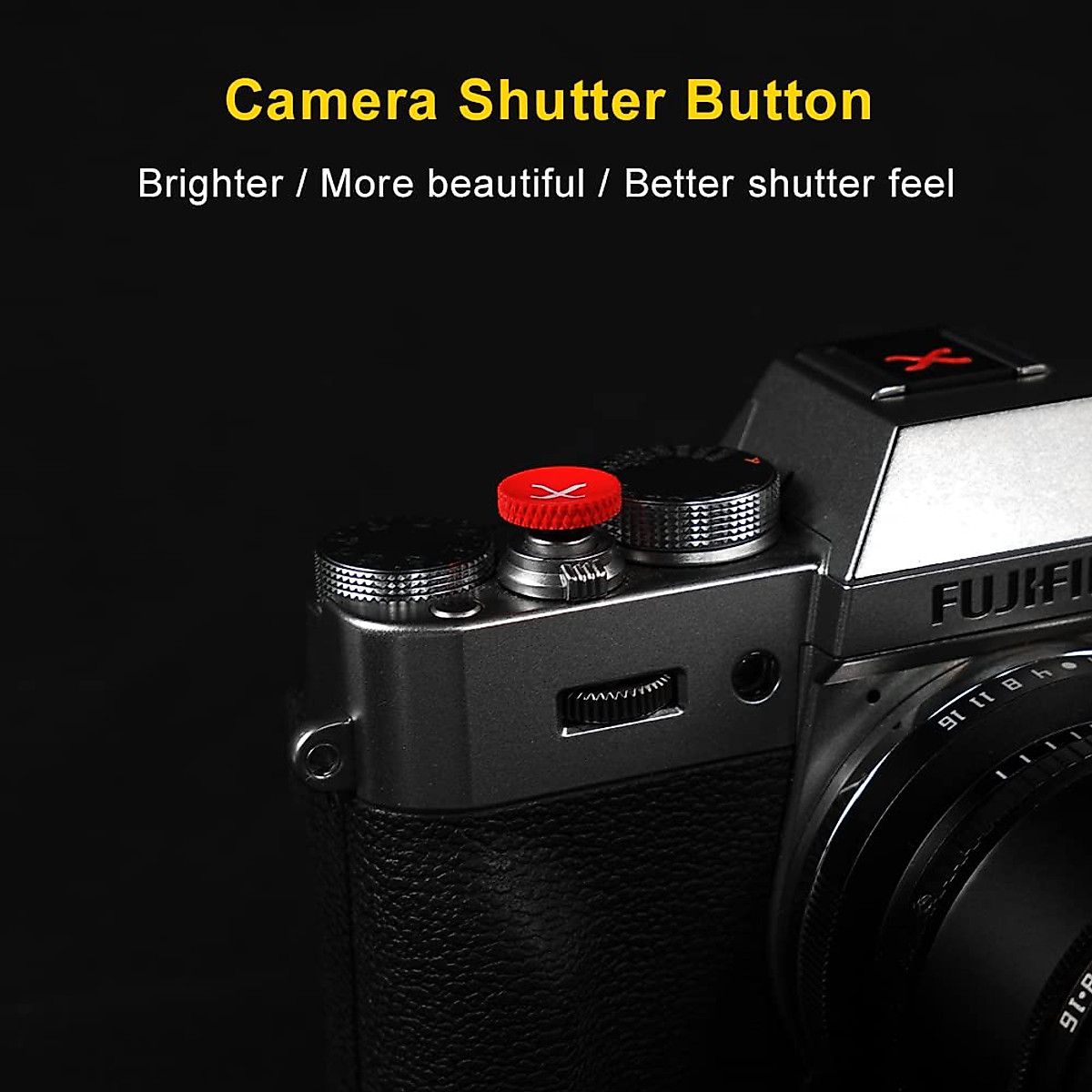 KOLHOFFR 3Packs Red with White X Soft Shutter Release Button high-end Pure Copper Camera Shutter Button
