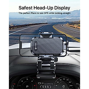 andobil Universal Car Phone Clip Holder [Military Sturdy, Firmly Grip & Never Slip] Ultra Stable Dashboard Cell Phone Mount for Car Dash Fit for All iPhone 14 13 12 Pro Max Android Samsung GPS Devices